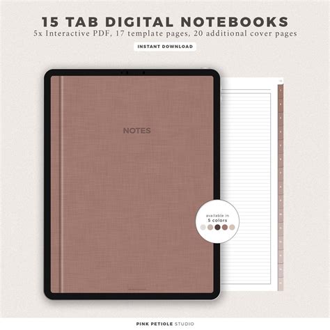 Digital Notebook 15 Hyperlinked Interactive Tabs Etsy Canada