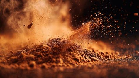 cocoa and sugar particles explode in motion creating a sense of