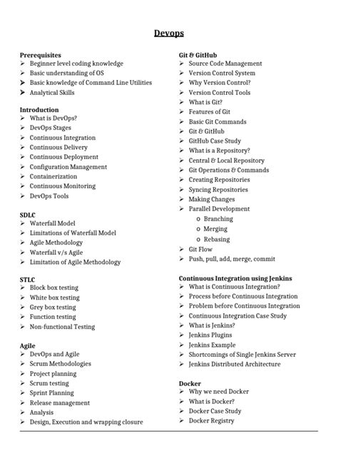 Devops Course Syllabus Pdf Version Control Software Development