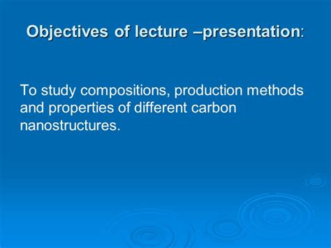 Carbon Nanostructures Lecture Presentation On Basics Of Nanochemistry And