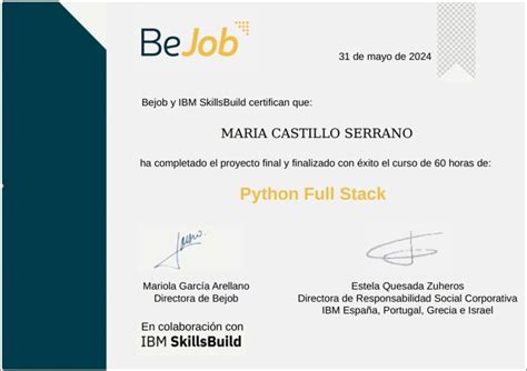 María Castillo Serrano On Linkedin Python Full Stack 60h
