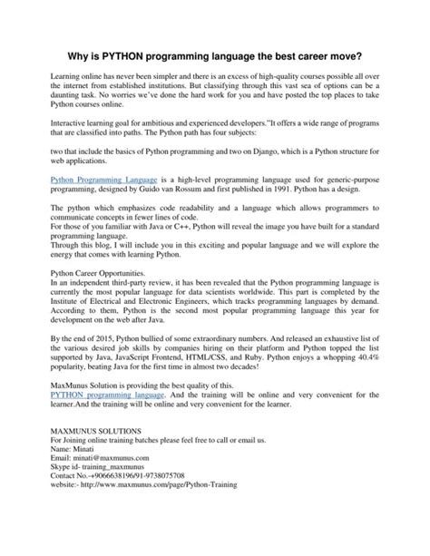 Ppt Reasons Why Python Is The Best Programming Language Powerpoint