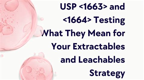 Usp And Testing What They Mean For Your Eandl Strategy