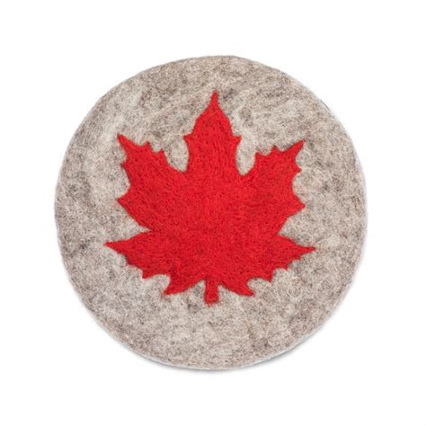 Set Of 6 Maple Leaf Patterned Coasters