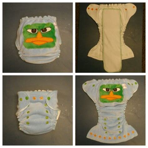 Perry Platypus Cotton Velour Fitted Cloth Diaper By