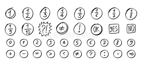 Wiskunde Getallen Doedle Hand Getekicon Overzicht