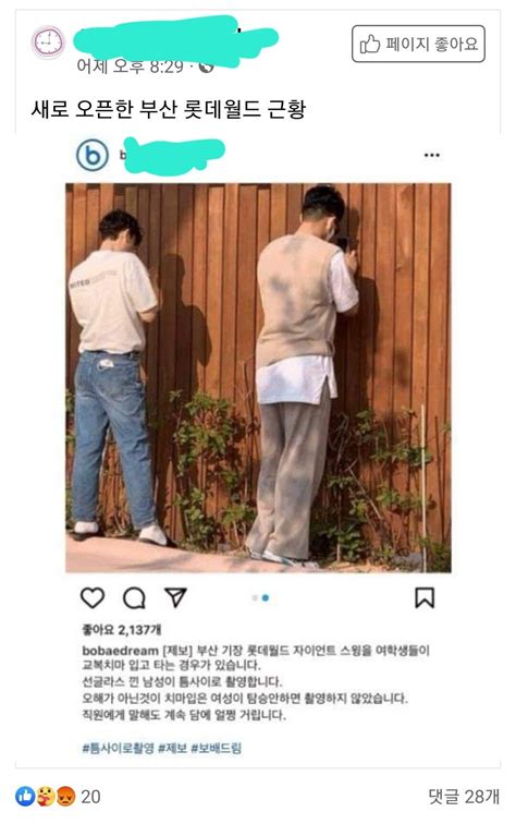 부산롯데월드 교복몰카 이슈  유머 움짤 이슈 에펨코리아