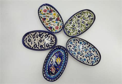 Ceramic Oval Dish 20cm Hadeel Fair Trade Palestinian Crafts