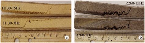 12 Fatigue Crack Path Through The Core A 130 And B 260 Kgm 3 Download Scientific Diagram