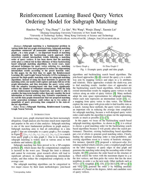 Reinforcement Learning Based Query Vertexordering Model For Subgraph