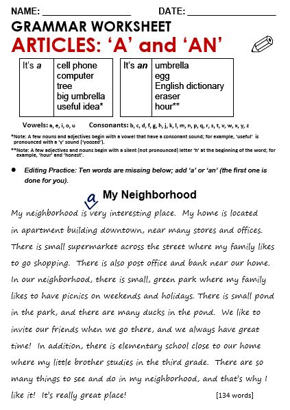 Articles All Things Grammar