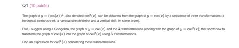 Solved Q Points The Graph Of Y Cos X Also Chegg Com