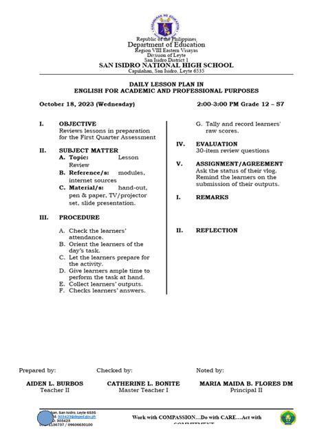 Eapp Lesson Plan Pdf Lesson Plan Education Theory