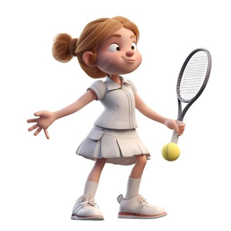 Premium Ai Image 3d Digital Render Of A Cute Tennis Player Isolated