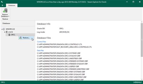 Step Launch Restore Wizard Veeam Backup Explorers Guide
