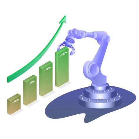 Premium Vector Automatic Trading Robot Isometric Concept With Chart