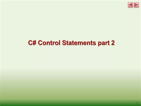 ppt c control statements part 2 powerpoint presentation free