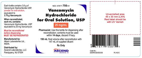 Fda Label For Vancomycin Hydrochloride Kit Indications Usage