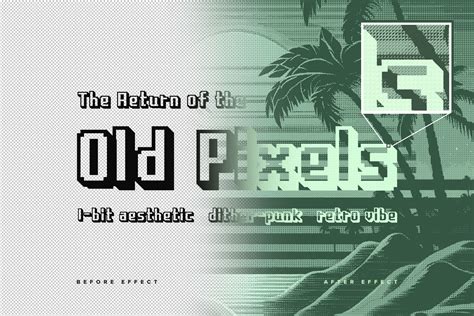creative veila bitmap dither text effect set