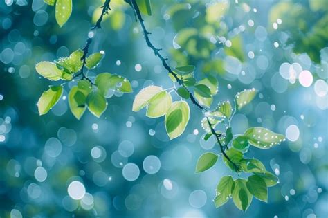 Premium Photo | Luminous Green Leaves with Ethereal Bokeh
