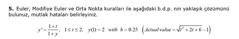 solved find the approximate solution of the b d p euler