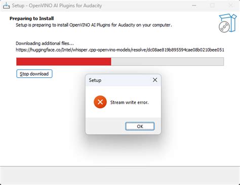 Unable To Install Openvino Ai Plugin On Audacity 362 And 361