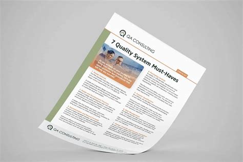 QA Consulting Medical Device Quality Systems Checklist