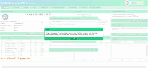Solusi Gagal Sinkronisasi Mengirim Data Di Dapodik PAUD Secercah Ilmu