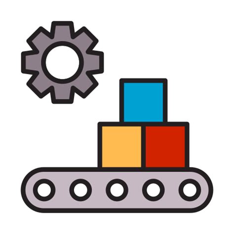 Factory Robot Manufacturing Industry Business And Finance Icons