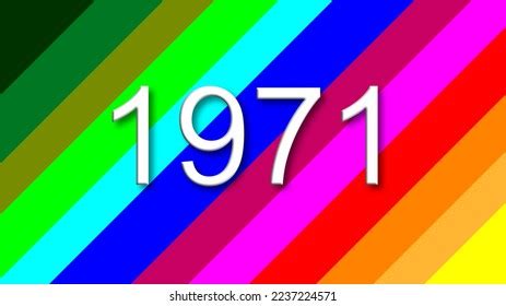 1971 Colorful Rainbow Background Year Number Stock Illustration