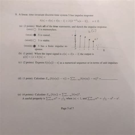 solved h[o] 8 a linear time invariant discrete time system