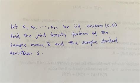 Solved Derive The Exact Joint Distribution Function Of The