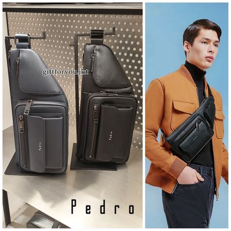 Jual Tas Pria Pedro Embossed Sling Pouch Man Crossbody Bag Original Tas