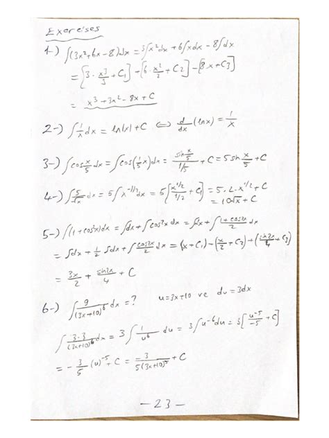 Exercises Integral Pdf