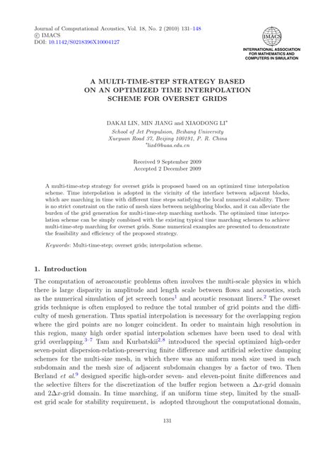 Pdf A Multi Time Step Strategy Based On An Optimized Time