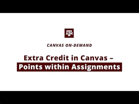 Extra Credit In Canvas Points Within Assignments Youtube