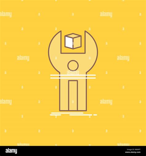 SDK App Development Kit Programming Flat Line Filled Icon Beautiful Logo Button Over Yellow