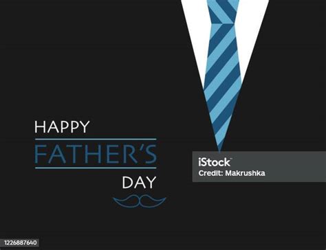 블랙 턱시도와 넥타이와 아버지의 날 아빠 또는 아빠를위한 휴일 최고의 아버지 파란색과 흰색으로 인사말 텍스트가 있는 콧수염 아이콘입니다 심플한 플랫 스타일 가족 휴가 행복한