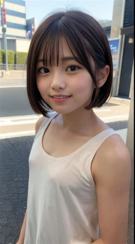 白タンクトップのロリ系美少女 Ai エロ画像【r 18】