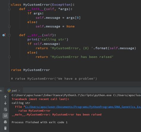 Как написать ошибку Python