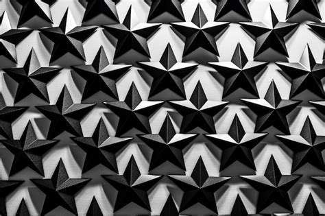 Premium Photo Minimalist Black And White Angular Star Pattern