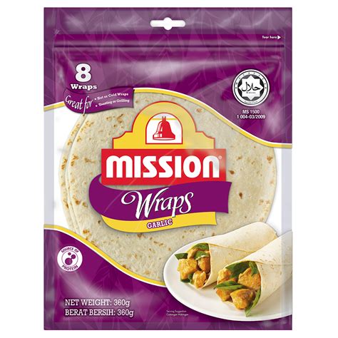 Mission Wraps Garlic 8s 360gm Village Grocer Southkey