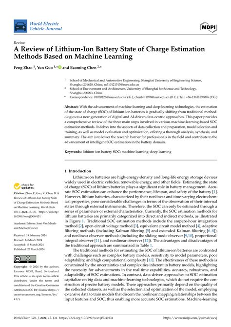Pdf A Review Of Lithium Ion Battery State Of Charge Estimation