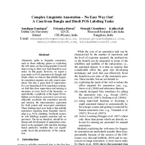 Complex Linguistic Annotation No Easy Way Out A Case From Bangla And