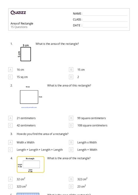 50 Area Of A Rectangle Worksheets For 3rd Class On Quizizz Free 50 Area Of A Rectangle Worksheets For 3rd Class On Quizizz Free