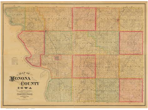 Monona County Iowa 1884 Old Map Reprint Old Maps