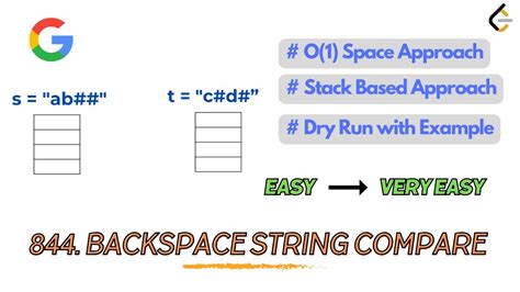 Leetcode Problem 844 Backspace String Compare String O1