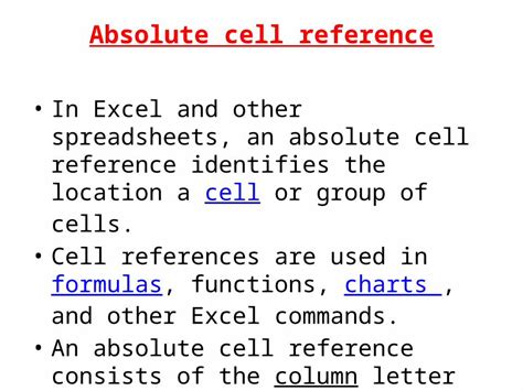 pptx absolute cell reference in excel and other spreadsheets an