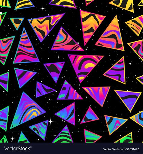 Spectrum Colour Triangle Seamless Pattern Vector Image