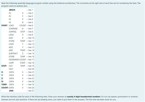 Read The Following Assembly Language Program Studyx